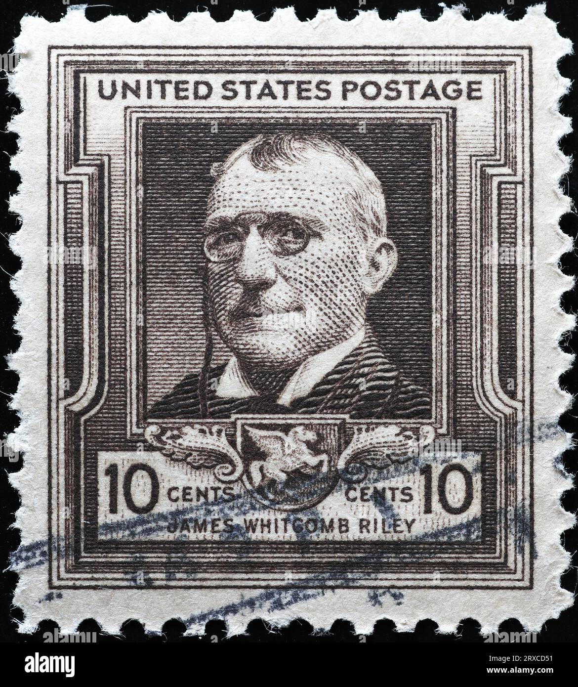 American writer James Whitcomb Riley on vintage postage stamp Stock ...