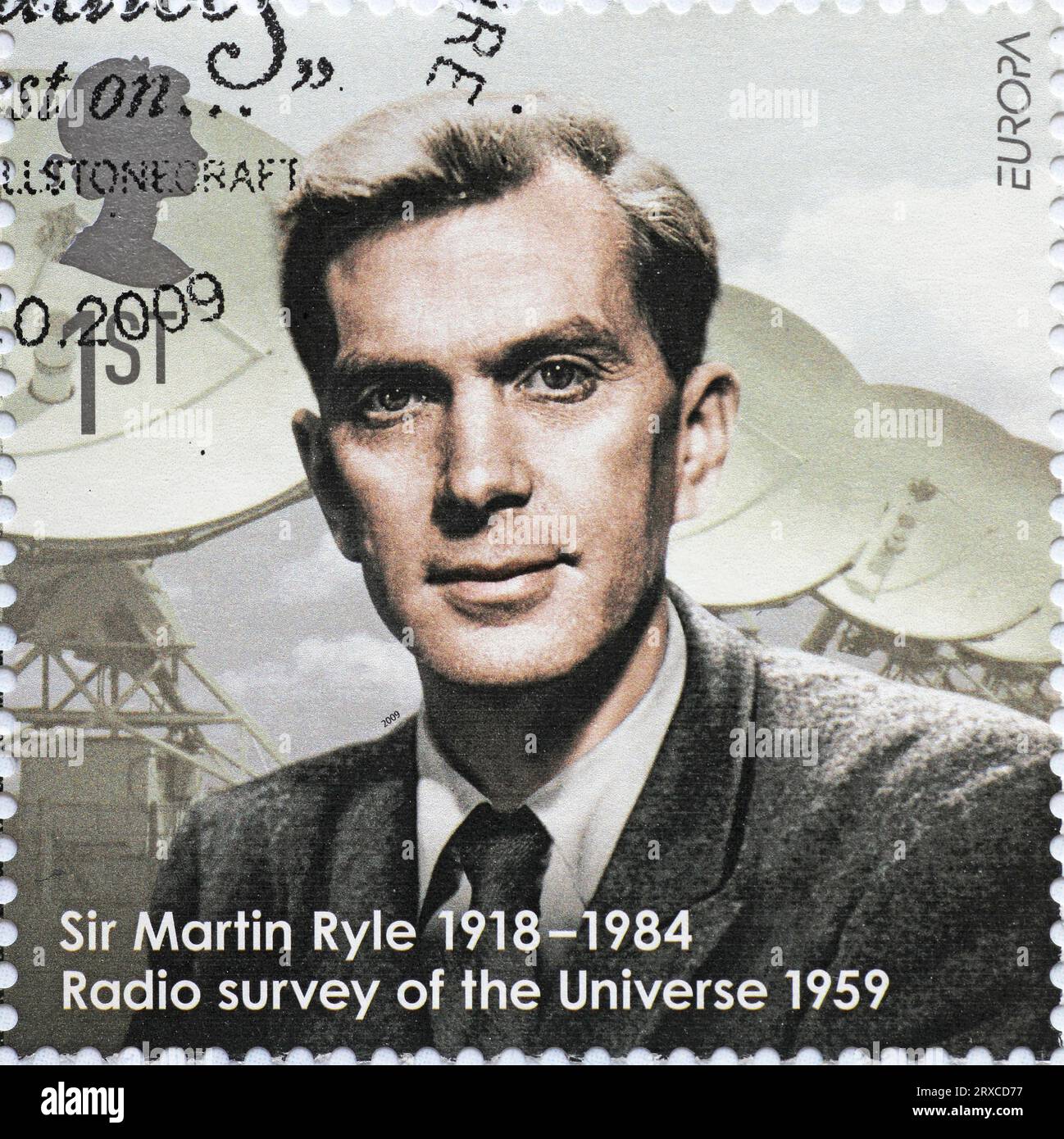 Astronomer Sir Martin Ryle on british postage stamp Stock Photo - Alamy