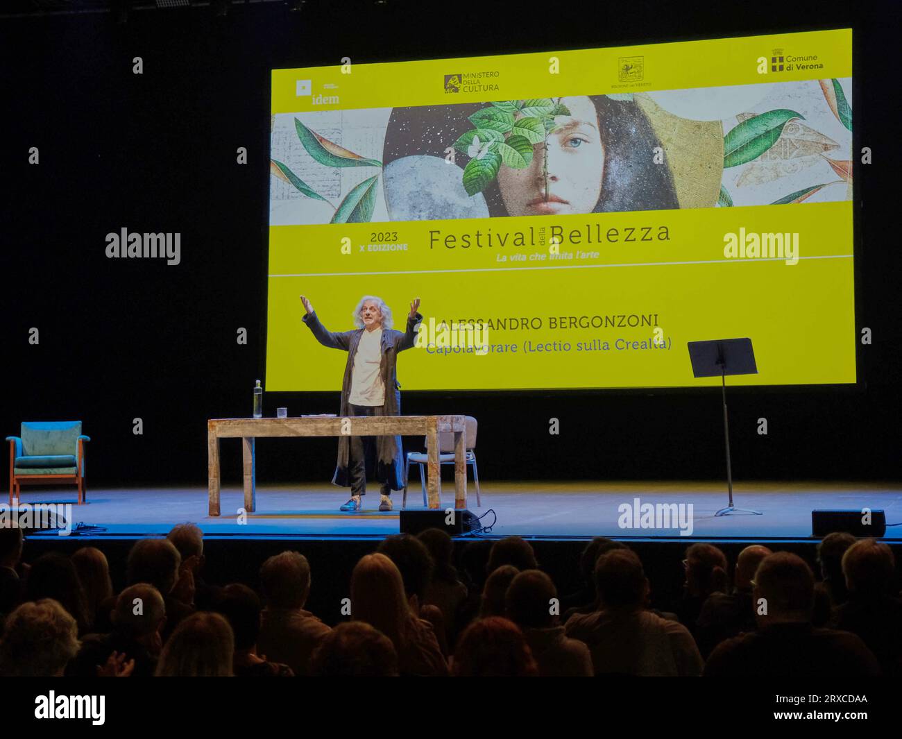 Teatro Romano, Verona, Italy, September 22, 2023, Alessandro Bergonzoni ...