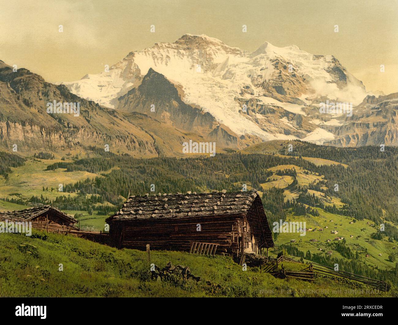 Wengernalp and Jungfrau, Wengen, Bernese Alps, Bern, Switzerland 1890 ...