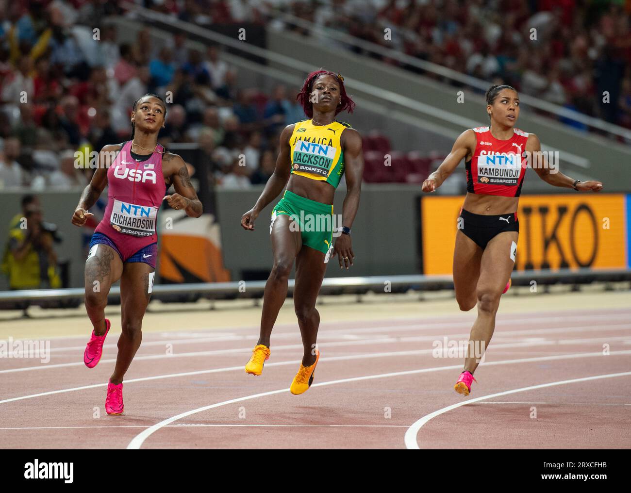 Mujinga Kambundji of Switzerland competing in the 100m semi-finals at ...