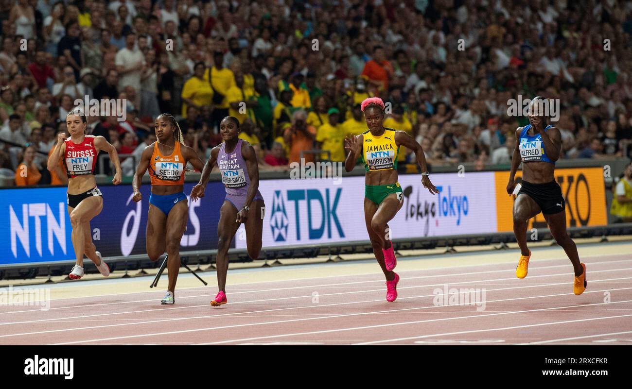 Natasha Morrison of Jamaica competing in the 100m semi-finals at the ...