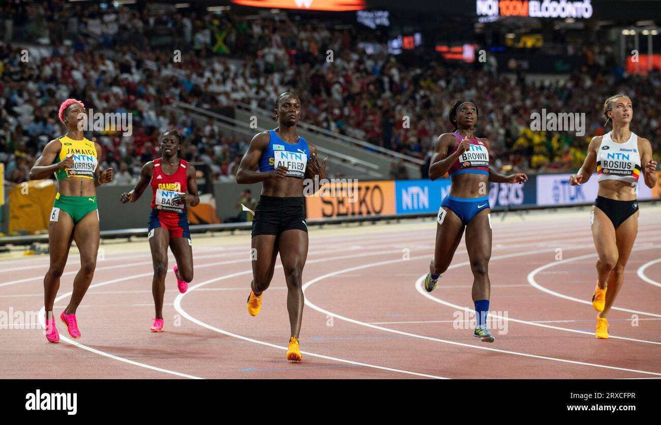Natasha Morrison of Jamaica competing in the 100m semi-finals at the ...