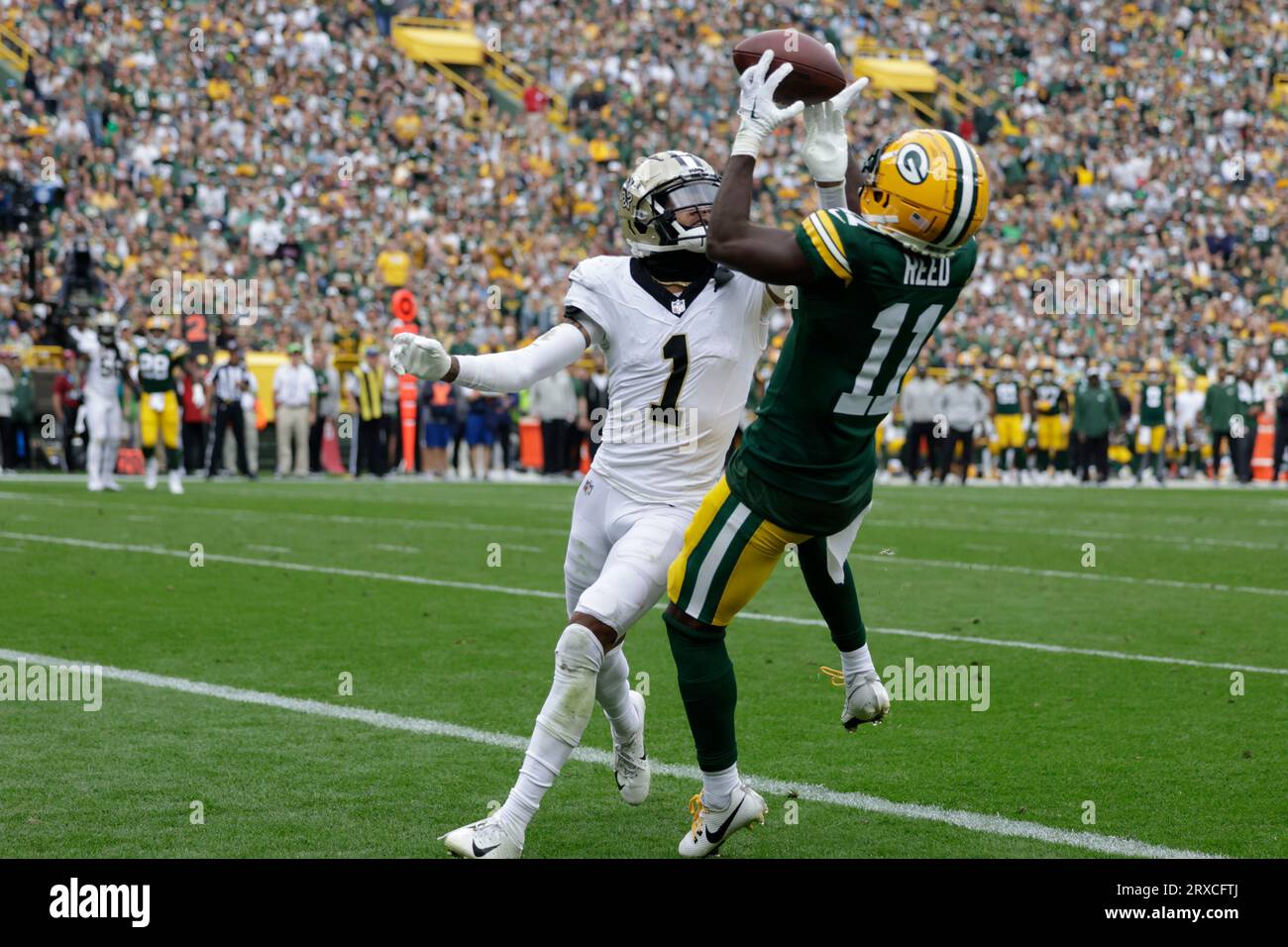 New Orleans Saints cornerback Alontae Taylor (1) breaks up a pass ...