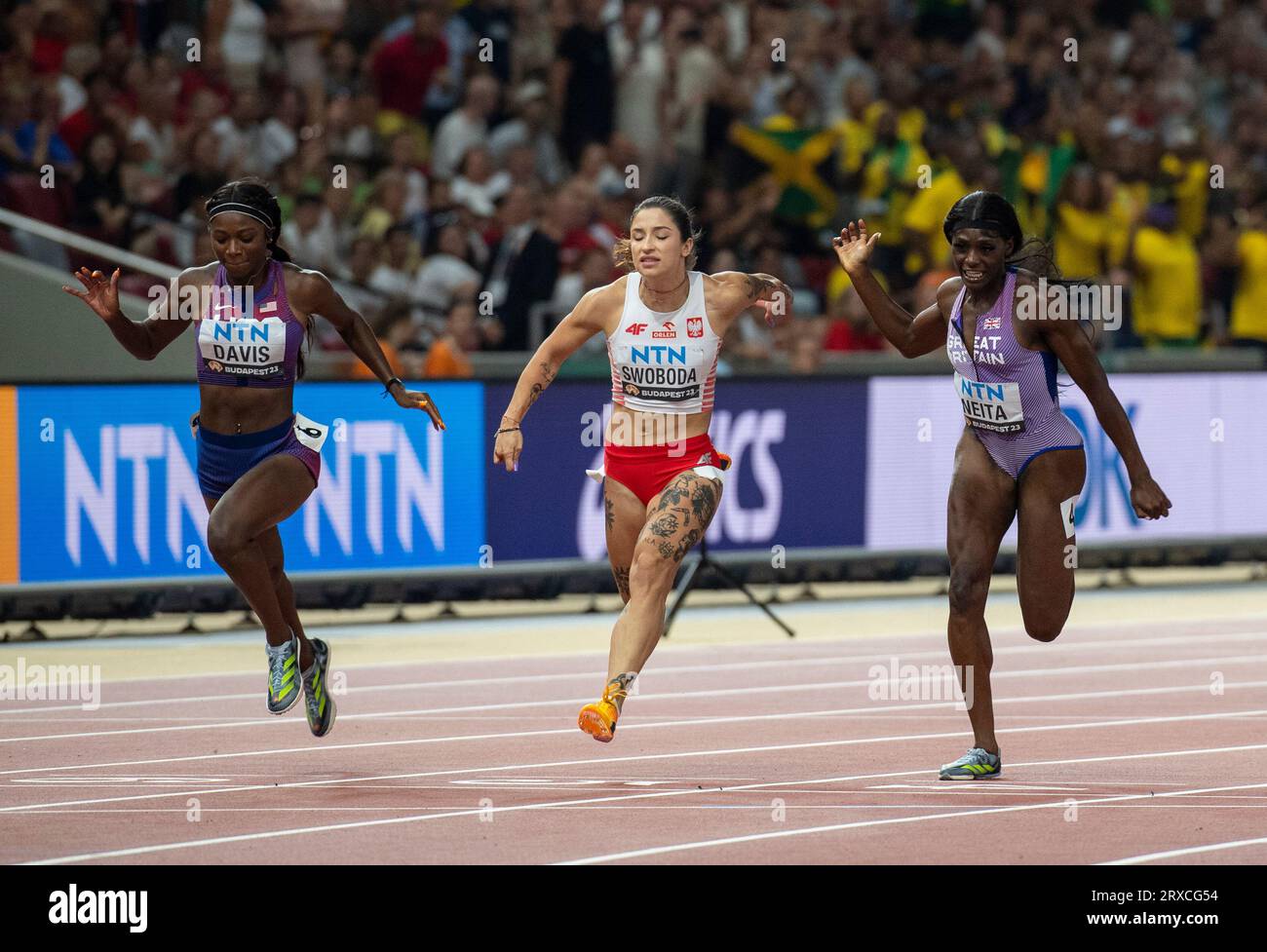 Tamari Davis of the USA competing in the 100m semi-finals at the World ...