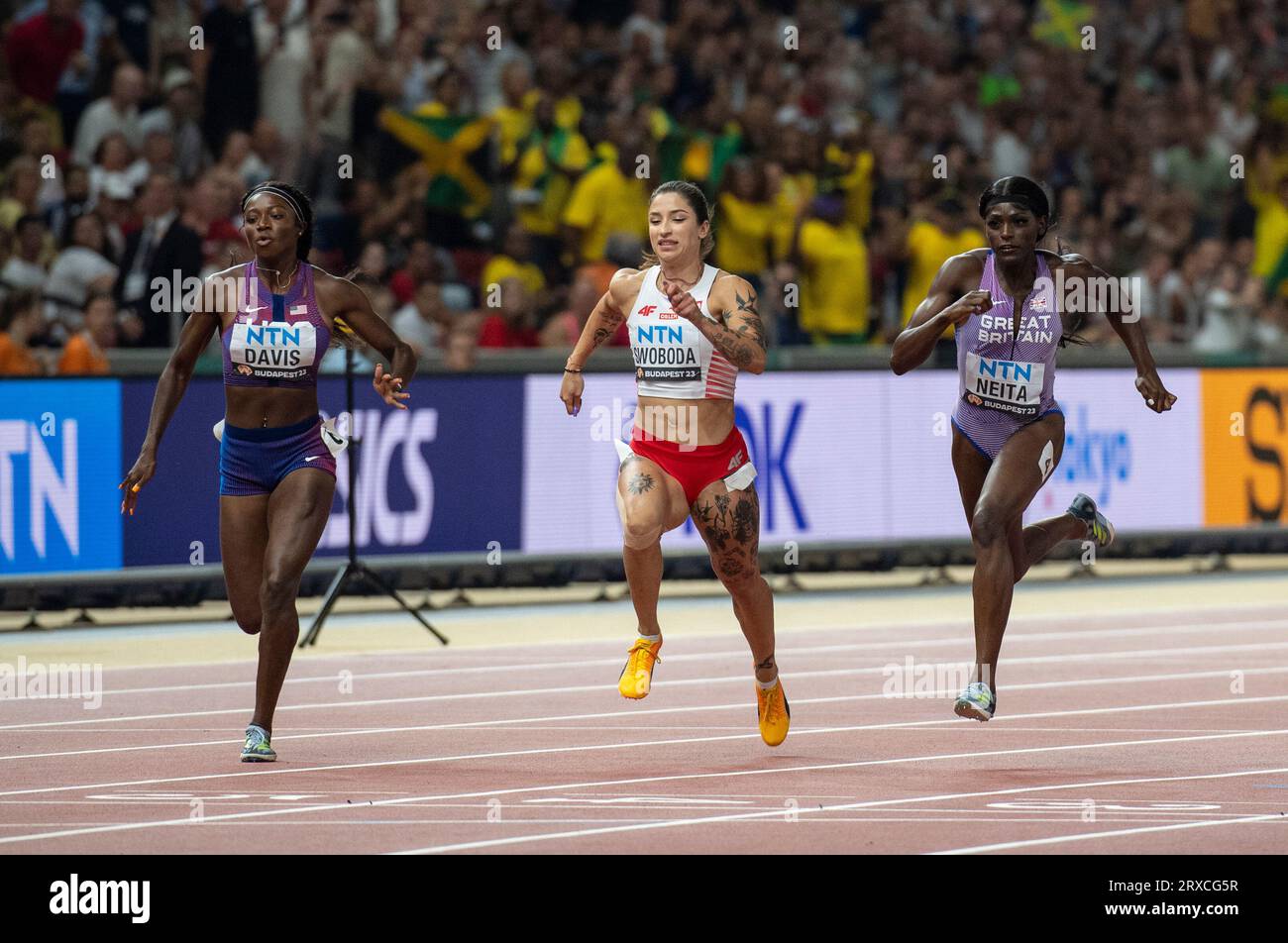 Tamari Davis of the USA competing in the 100m semi-finals at the World ...