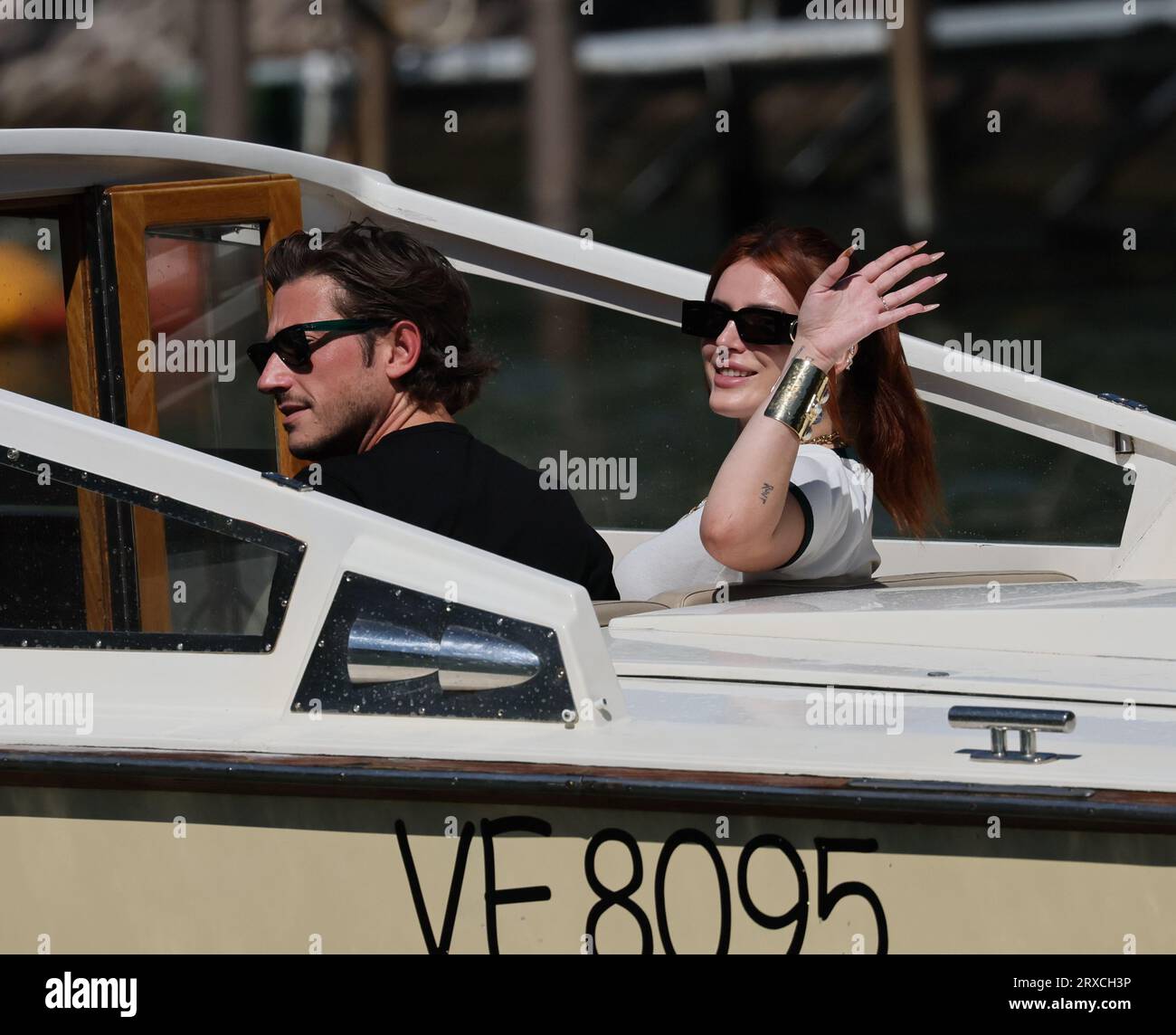VENICE, ITALY - SEPTEMBER 06: Bella Thorne and Mark Emms arrives for ...