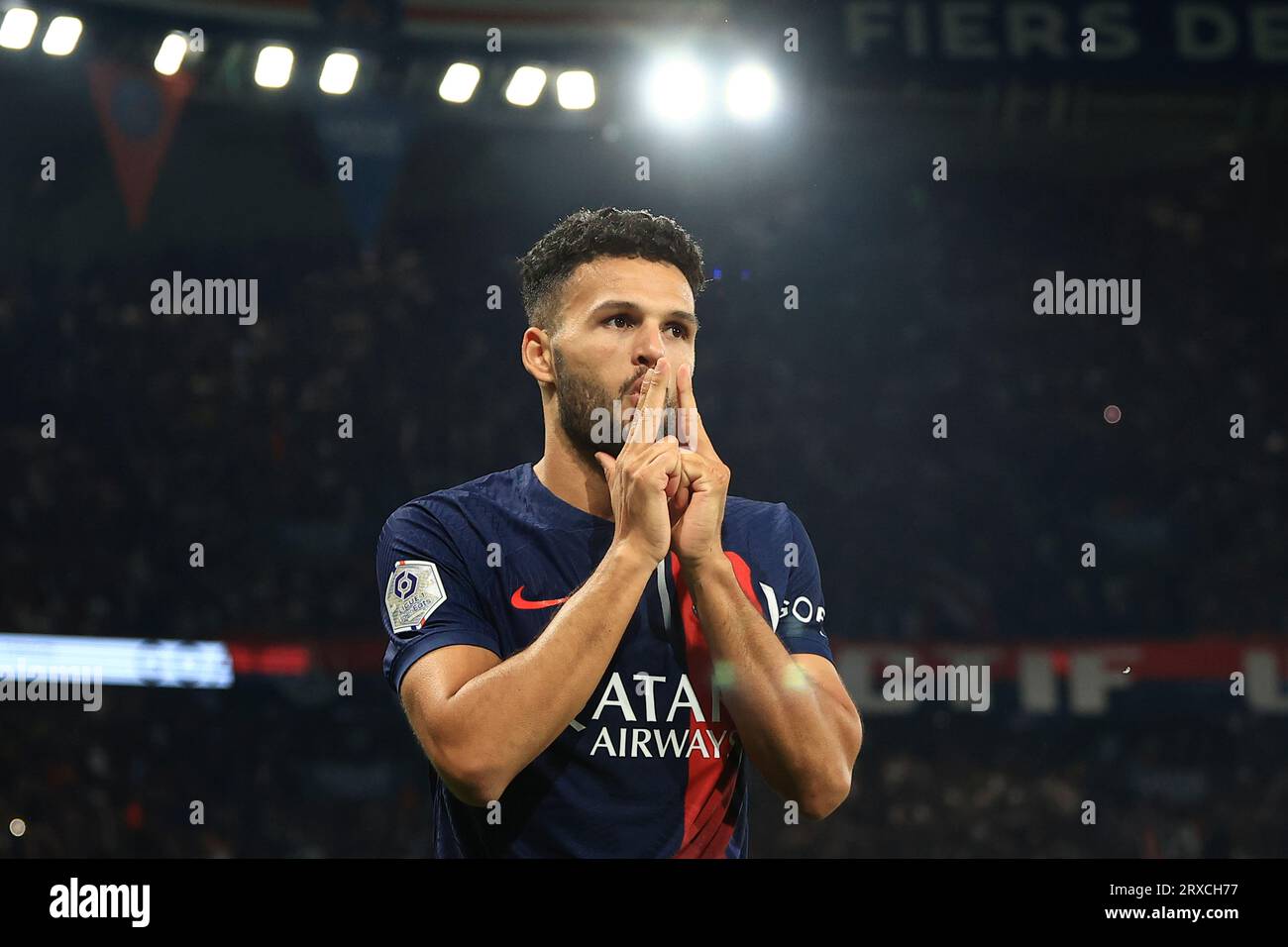 PSG's Goncalo Ramos celebrates scoring his side's third goal during the ...