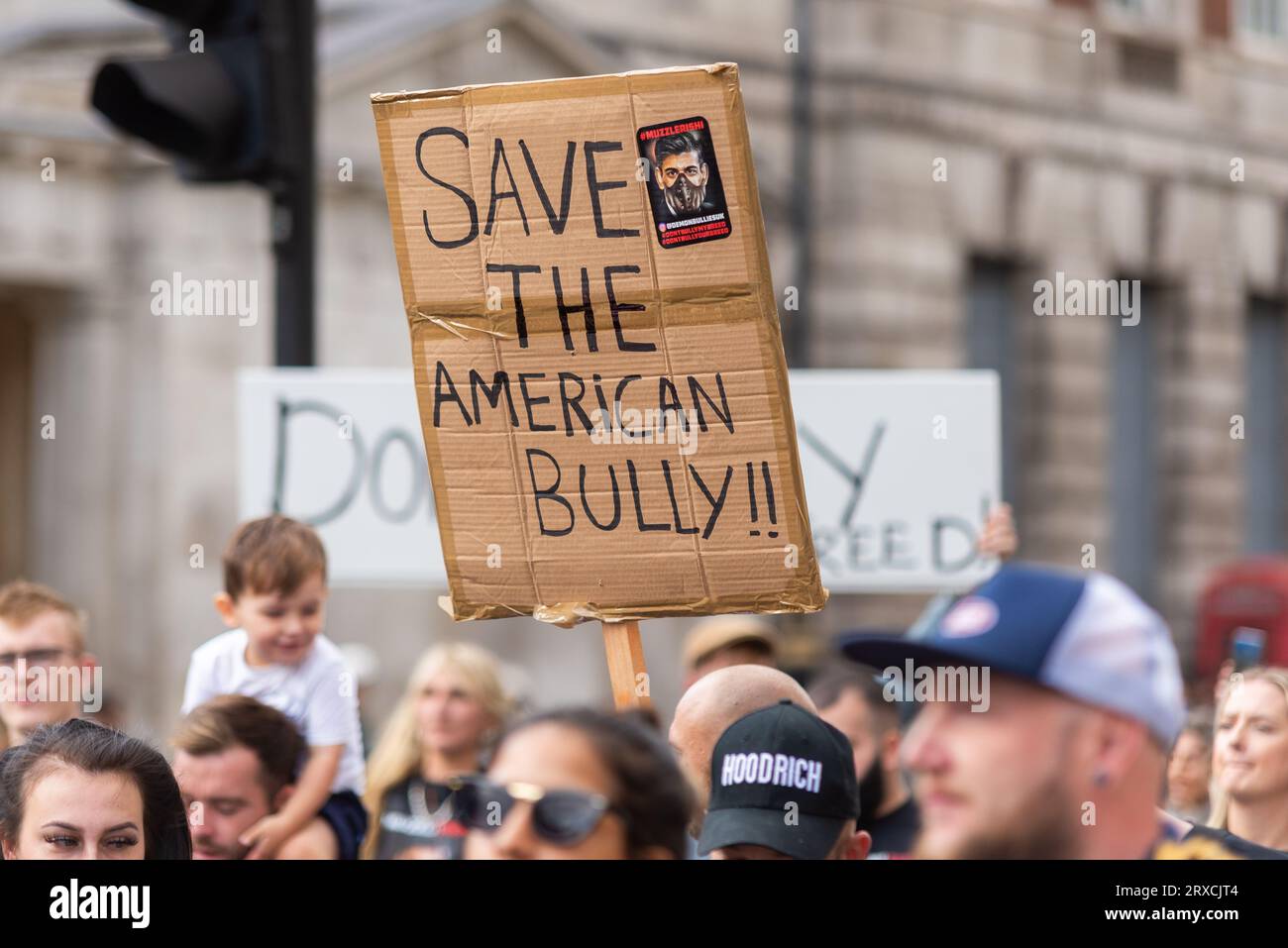 Protest against banning of XL Bully dogs in the UK by end of 2023. The ...
