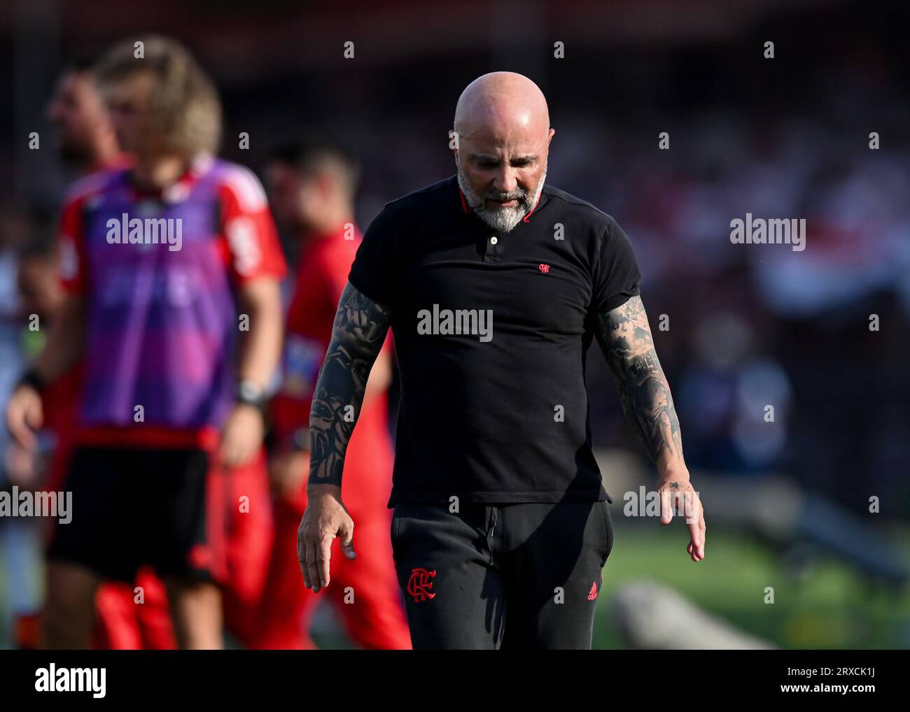 Sao Paulo, Brazil. 24th Sep, 2023. Morumbi Stadium Flamengo coach Jorge ...