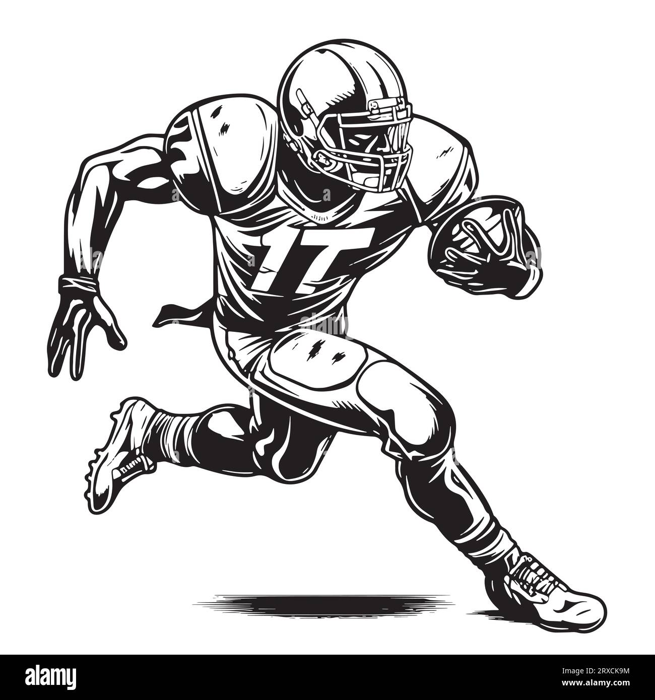 Football Player Clipart Black And White