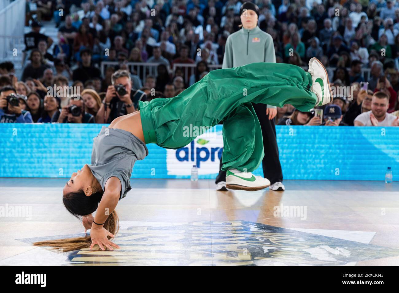 Logan Edra of the United States, known as B-Girl Logistx, competes ...