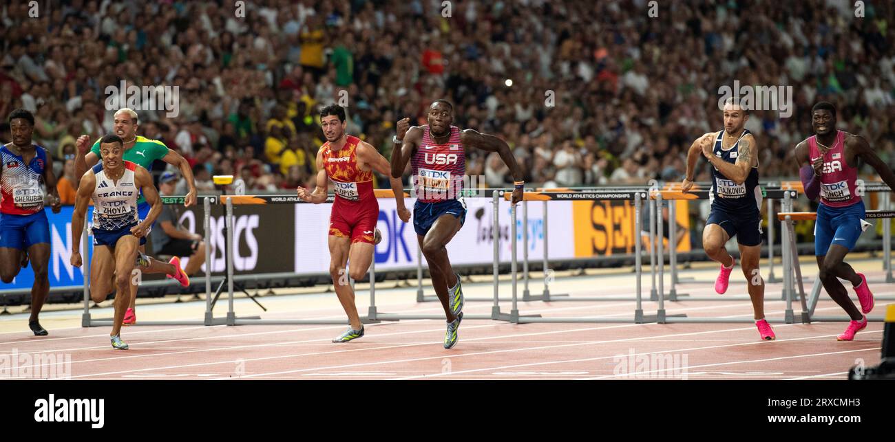 Milan Trajkovic of Cyprus competing in the 110m hurdles semi-finals at ...
