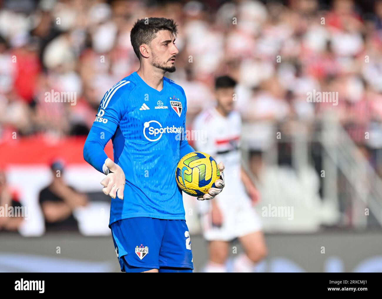 Sao Paulo, Brazil. 24th Sep, 2023. Goalkeeper Rafael Pires of Sao Paulo, during the match ...