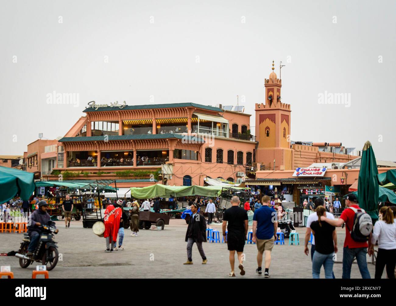 Marrakesh, Morocco, April 8th, 2023. The street view of Jemaa el-Fnaa ...