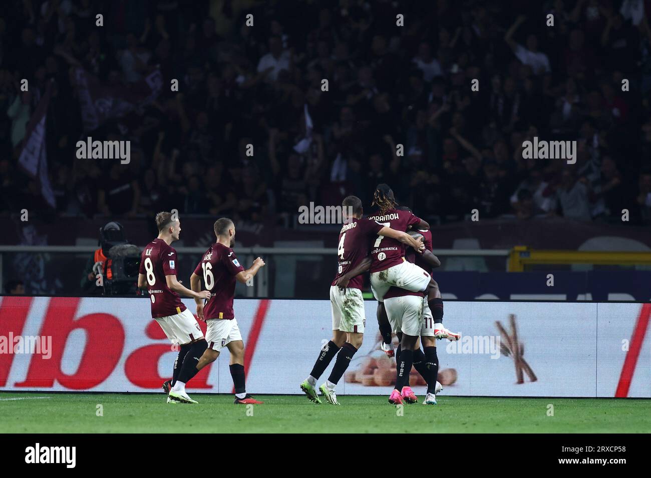 Torino, Italy. 24th Sep, 2023. Duvan Zapata of Torino Fc celebrates ...