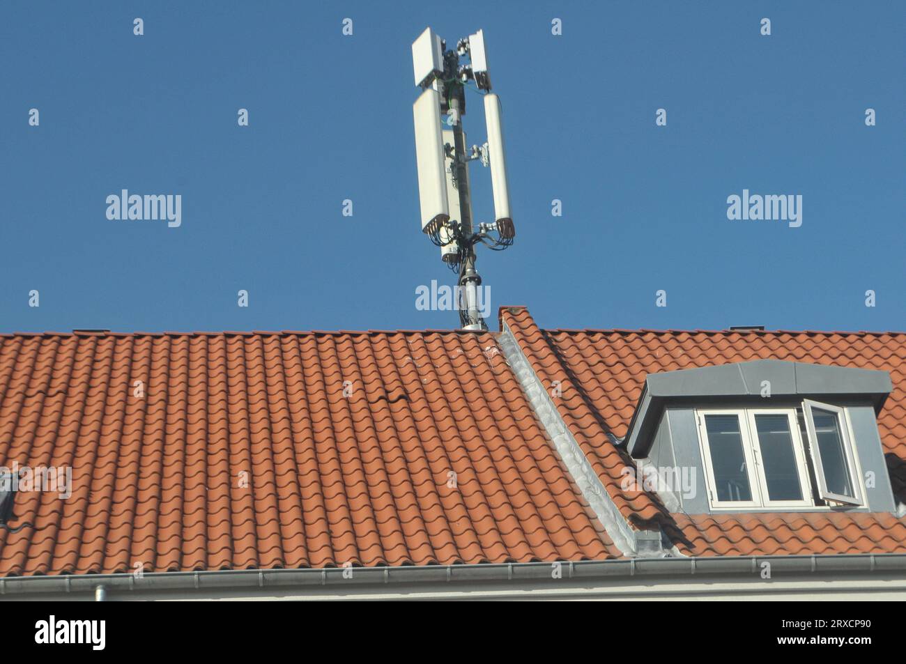 24. sept. 2023/War siren on danish houses roof in Kastrup Copenhagen ...