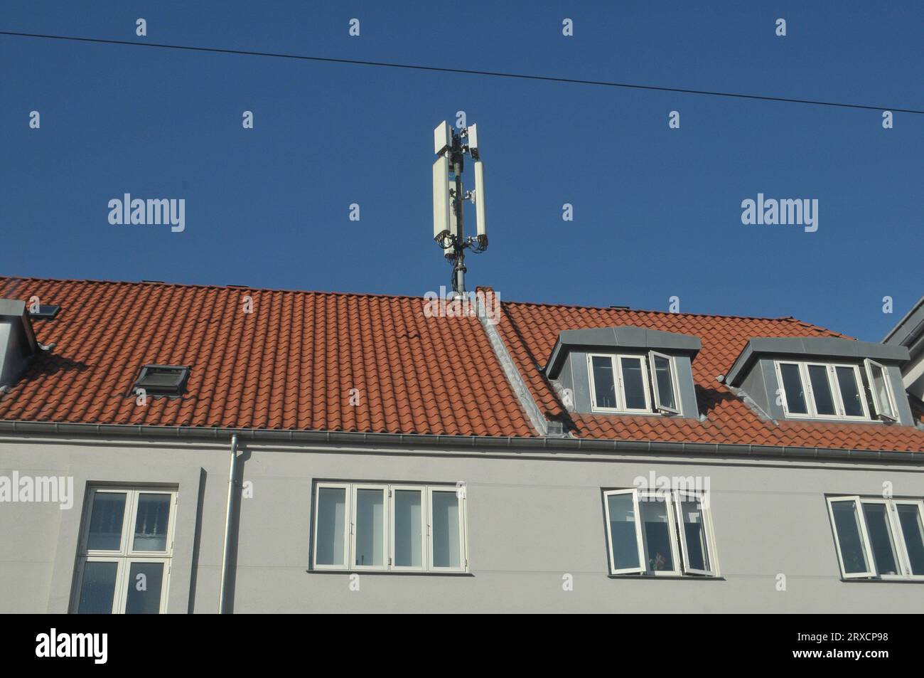 24. sept. 2023/War siren on danish houses roof in Kastrup Copenhagen ...