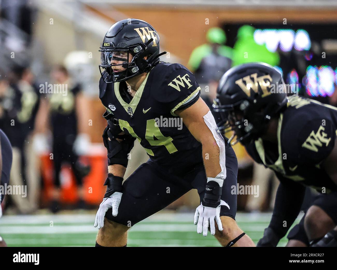 September 23, 2023: Wake Forest sophomore Dylan Hazen (24) ready ...