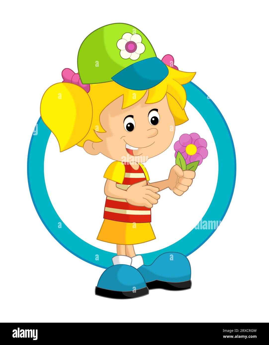 cartoon scene with happy kid having fun doing something playful funny ...