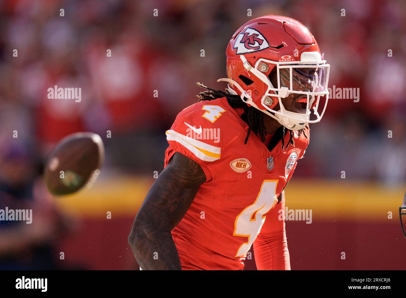 Kansas City Chiefs wide receiver Rashee Rice celebrates after a Chiefs ...