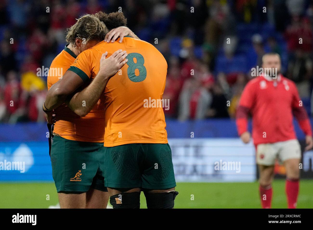 Australia's Fraser McReight, left, and Australia's Rob Valetini embrace ...