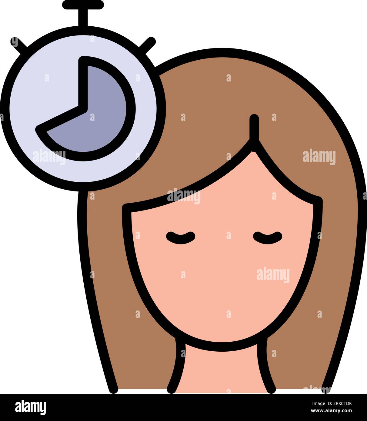 Outline hair dye time icon vector. Hair color icon, beauty and ...
