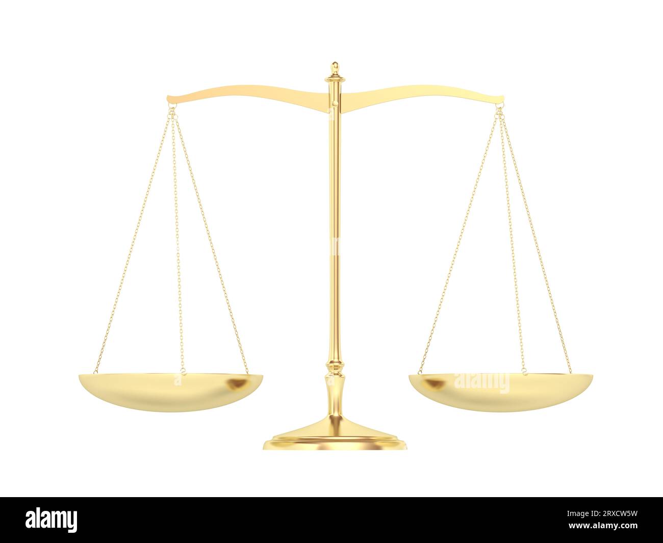 Gold weighing scale isolated on white background. 3d illustration Stock ...