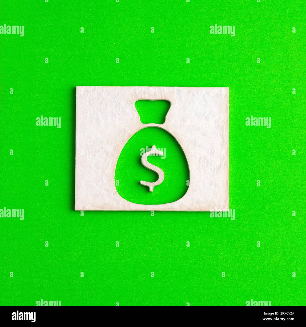 Stock bag icon on green background - Business concept Stock Photo - Alamy
