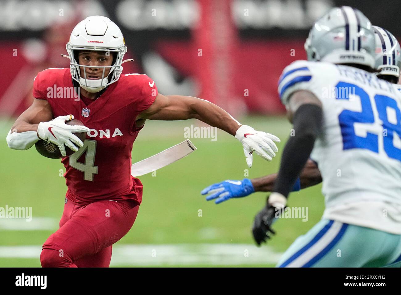 Arizona Cardinals wide receiver Rondale Moore (4) runs against Dallas ...