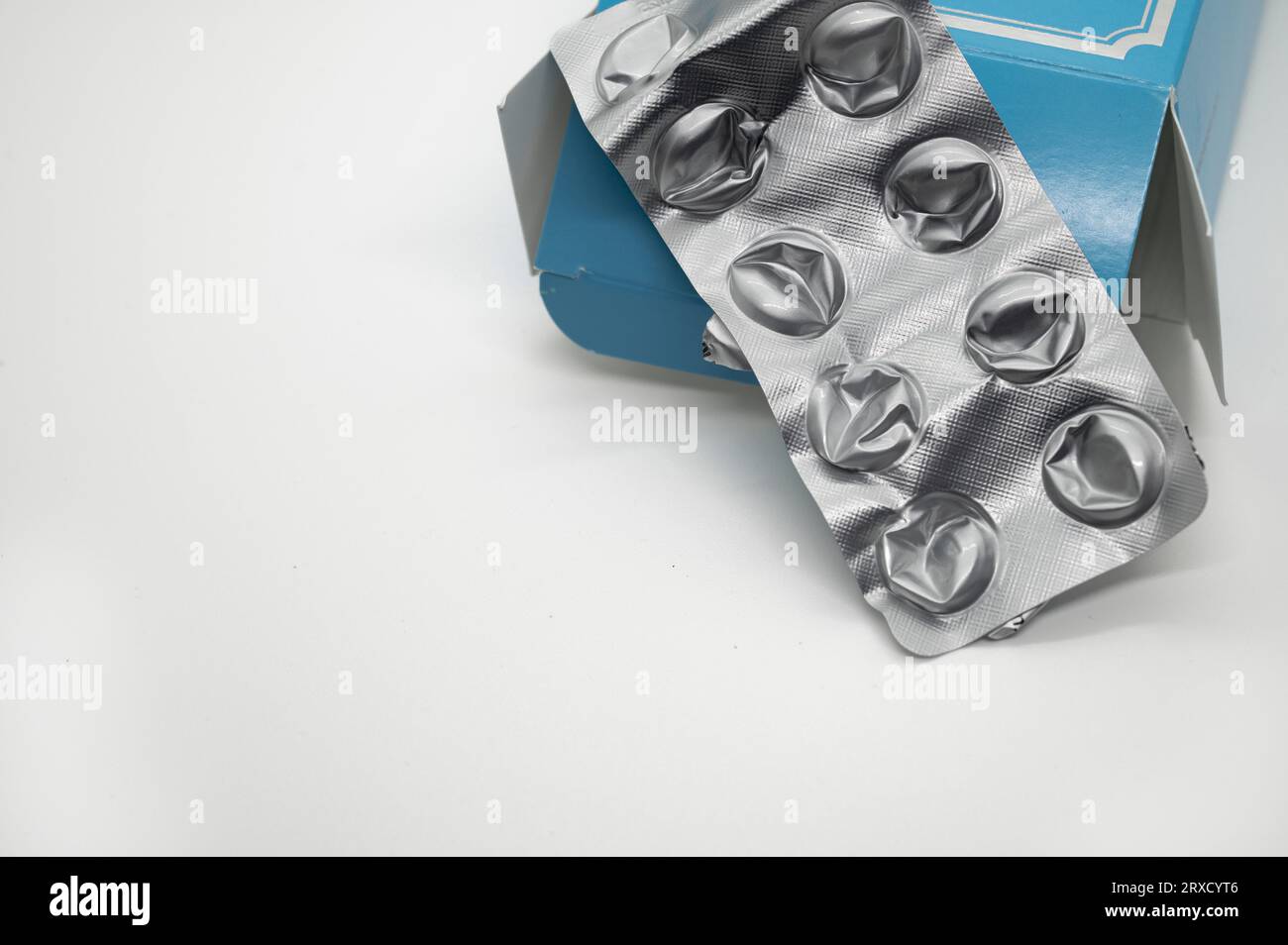 empty medicine package on a white background Stock Photo - Alamy