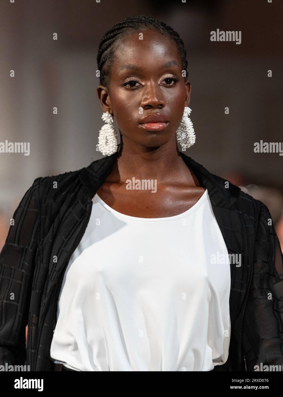 Model walks for Dennis Basso runway show at New York Spring Summer 2024 ...