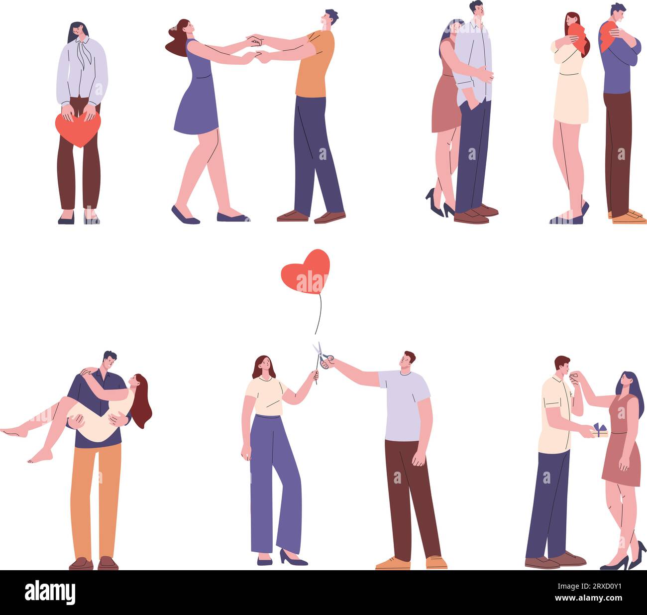 Cartoon illustration happy couples in hi-res stock photography and ...