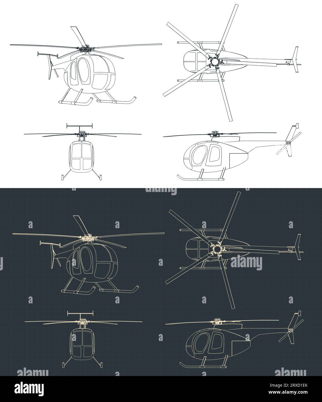 Stylized vector illustrations of blueprints of light multi-purpose ...