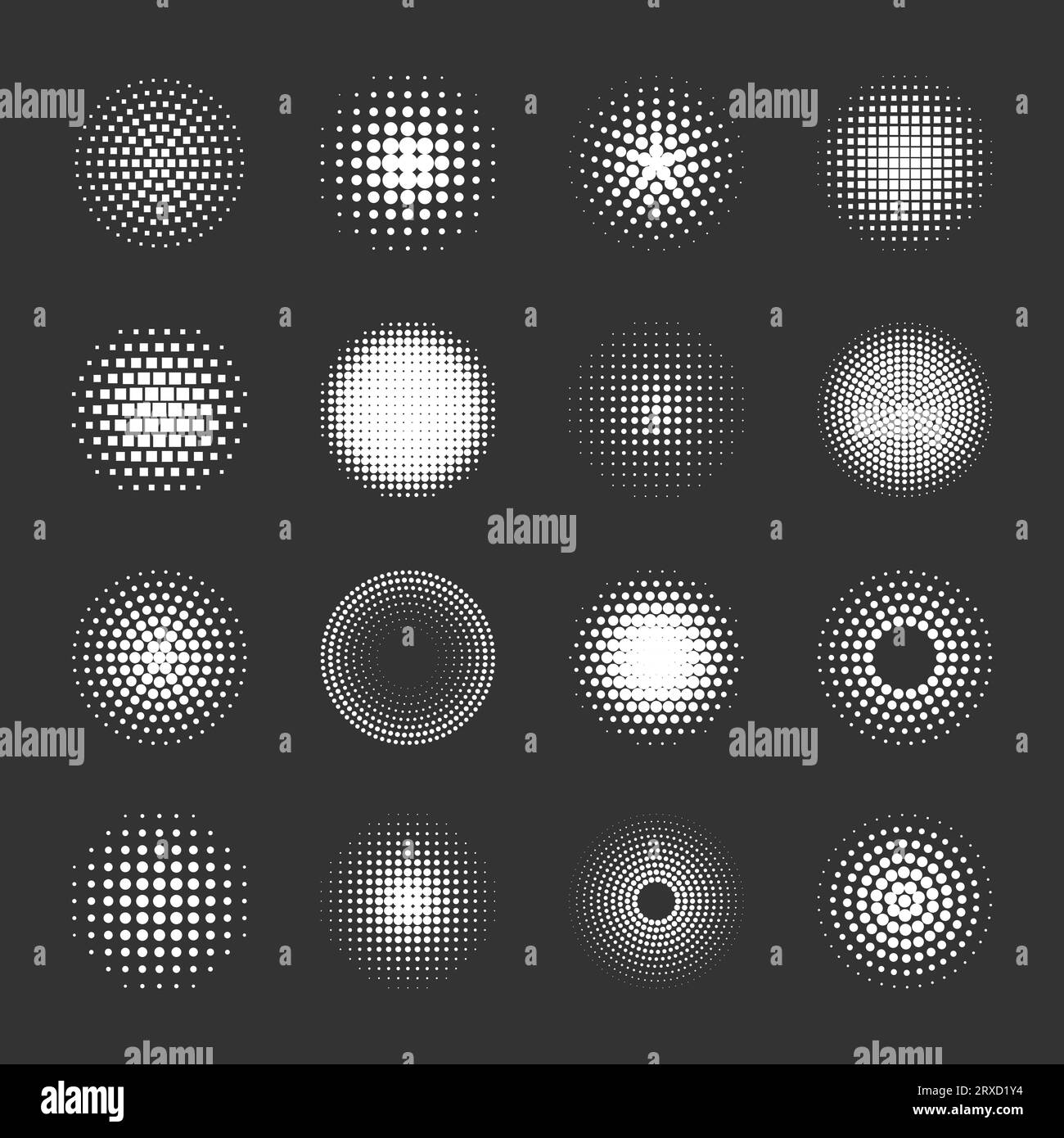 Circle semitone. Dot stylized shadows pop art texture geometric ...