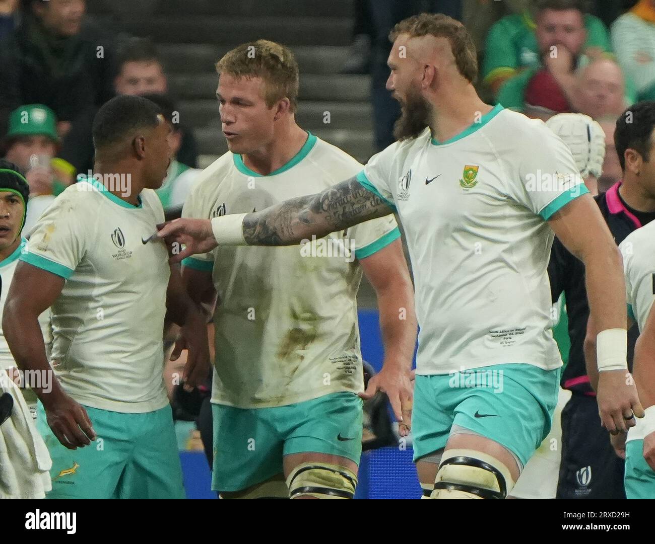 Damian WILLEMSE , Pieter-Steph DU TOIT and RG SNYMAN of South Africa ...
