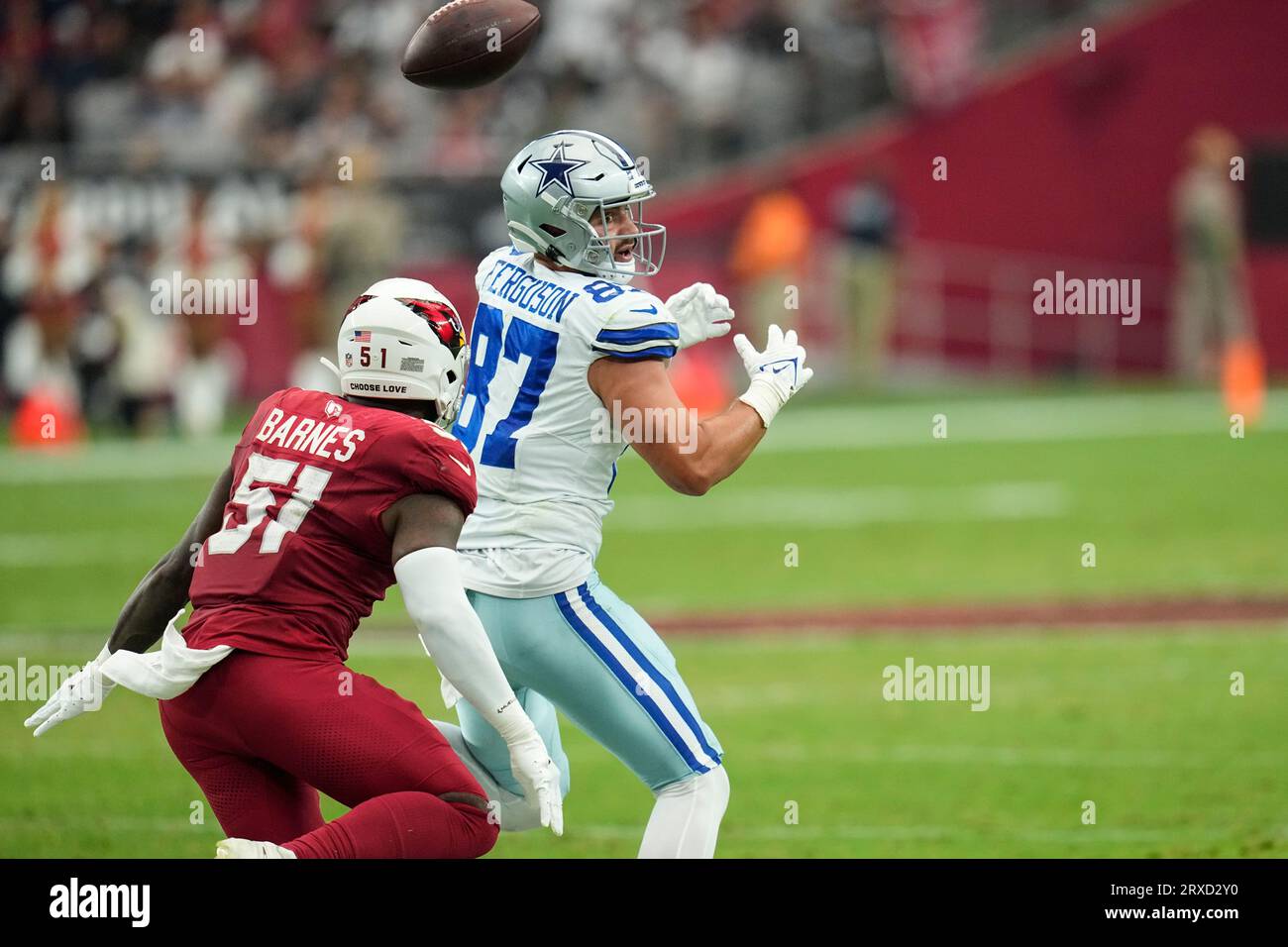 Dallas Cowboys tight end Jake Ferguson (87) misses the catch against ...