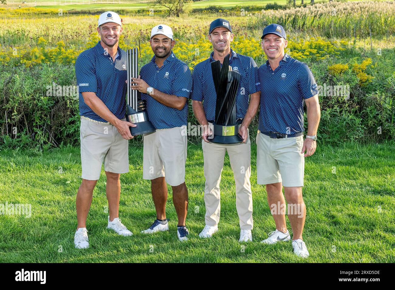 First Place team champions Captain Bryson DeChambeau, Anirban Lahiri ...