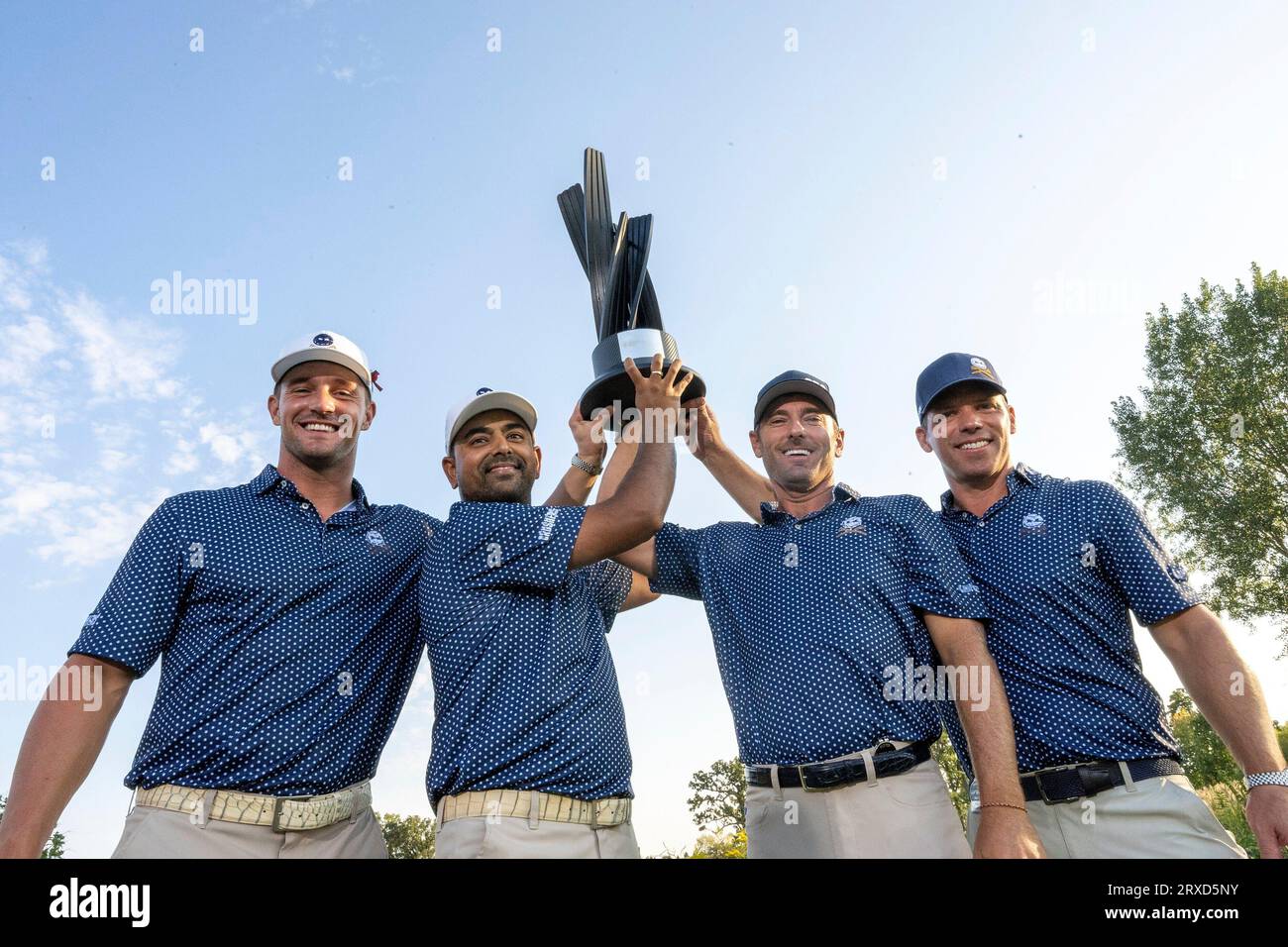 First Place team champions Captain Bryson DeChambeau, Anirban Lahiri ...