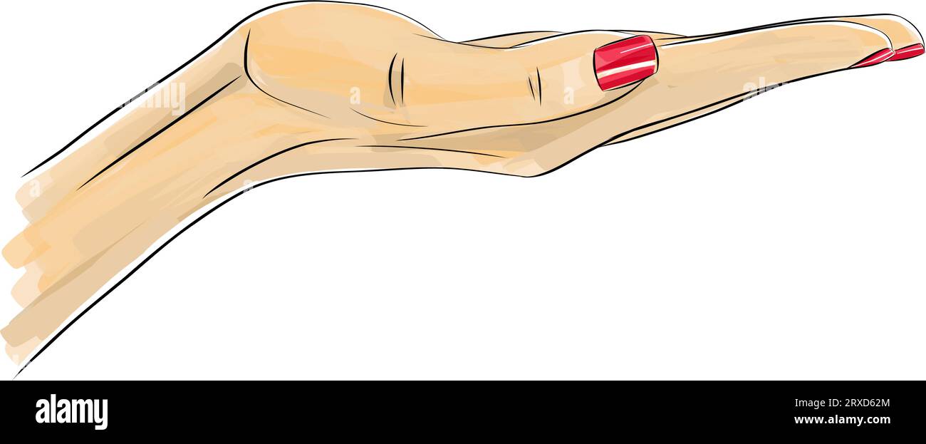 Close-up woman's empty Hand open and ready to help or receive. Open ...