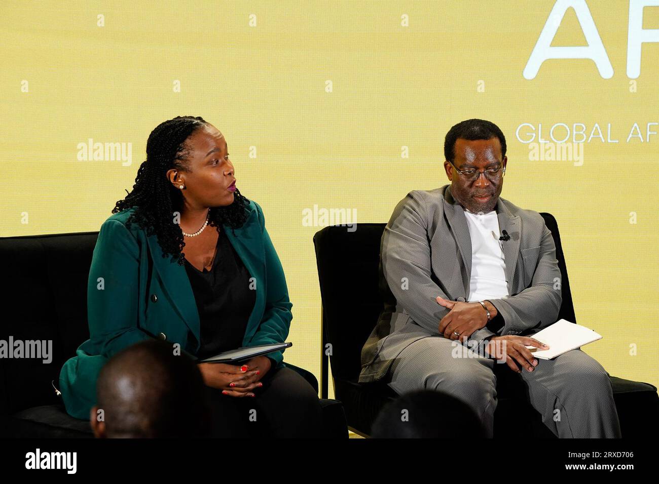 New York, New York, USA. , . Clare Akamanzi, Tshepo Mahloele during the ...