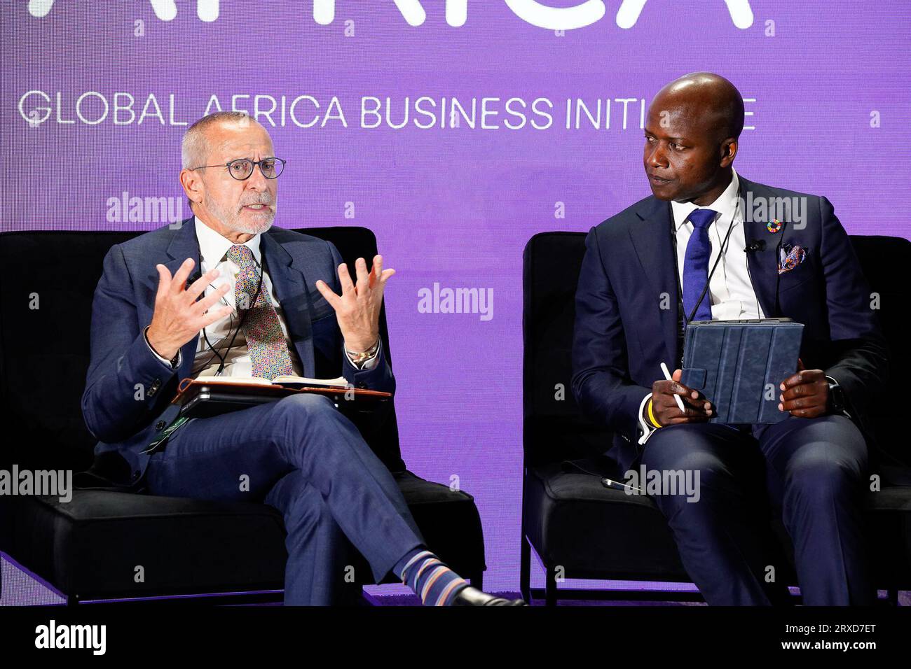 New York, New York, USA. , . Martin Kingston, Dr. Foneth Akum during ...