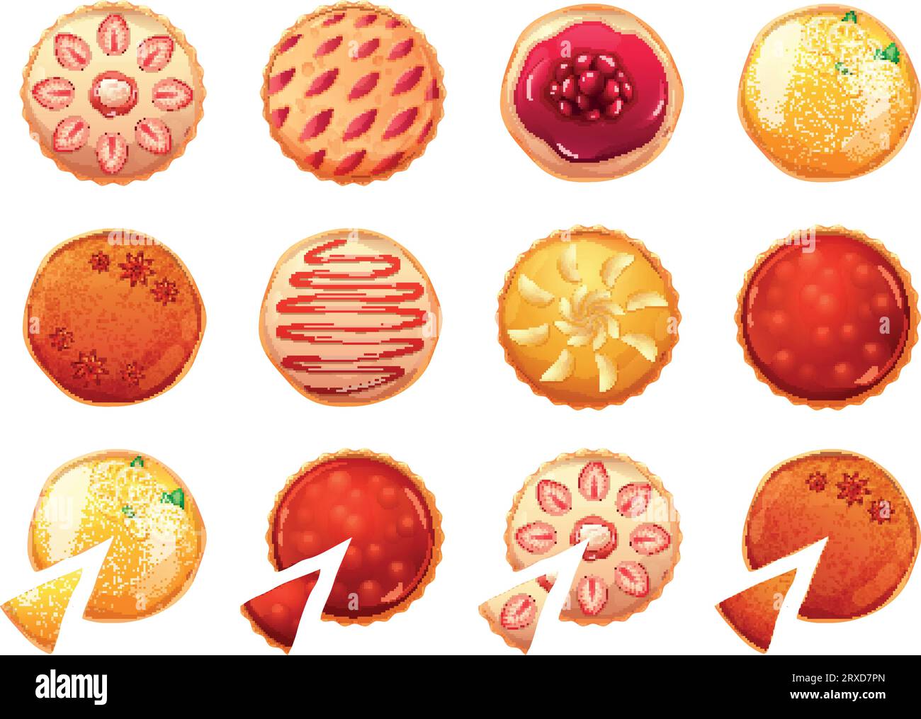 Whole cake cut slices Stock Vector Images - Alamy