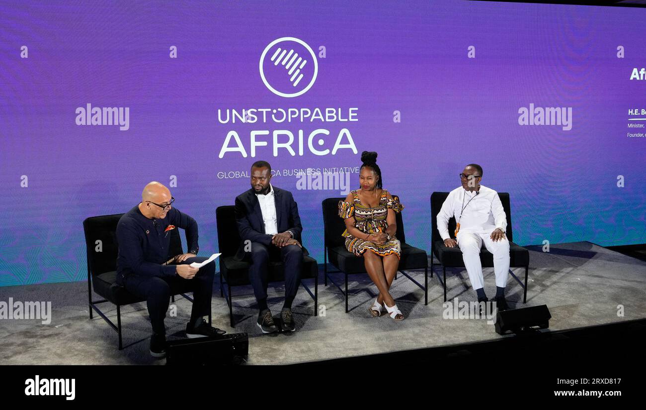 New York, New York, USA. , . Mark Eddo, H.E. Bosun Tijani, Christine ...