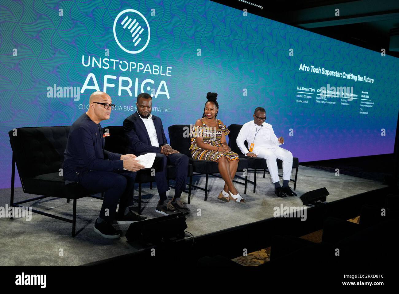 New York, New York, USA. , . Mark Eddo, H.E. Bosun Tijani, Christine ...