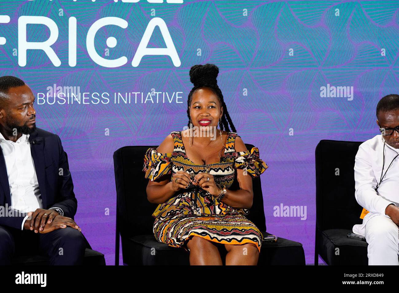 New York, New York, USA. , . H.E. Bosun Tijani, Christine Souffrant ...