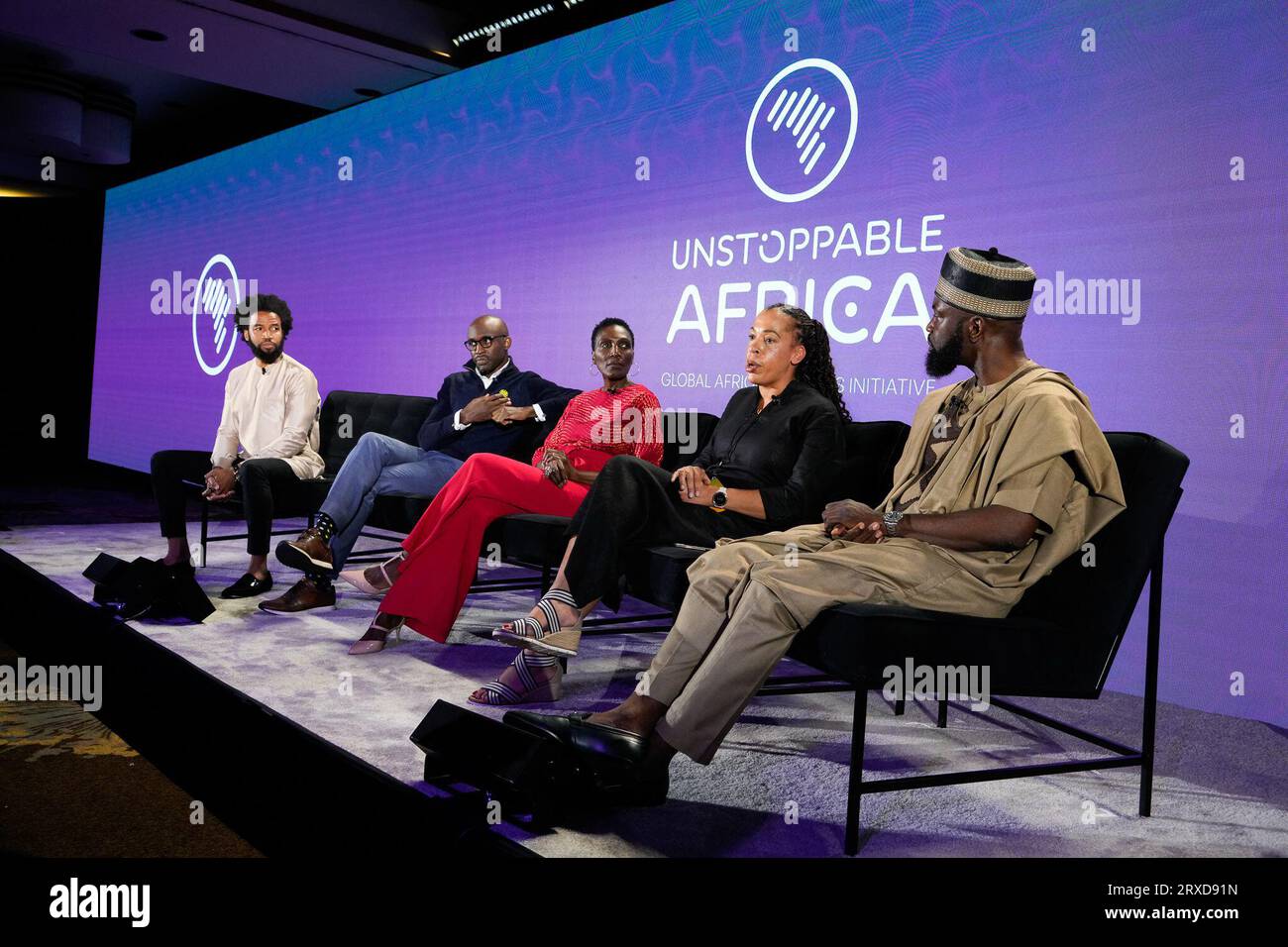 New York, New York, USA. , . Denim Richards, Uzodinma Okonko-Iweala ...