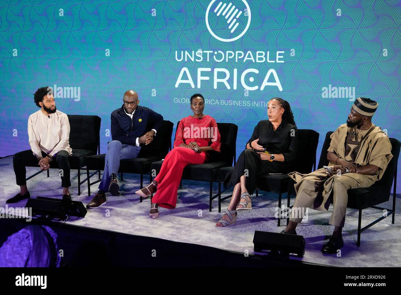 New York, New York, USA. , . Denim Richards, Uzodinma Okonko-Iweala ...