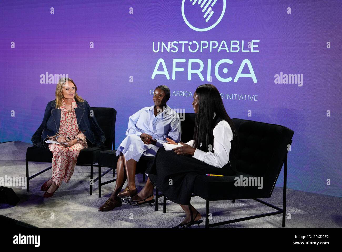 New York, New York, USA. , . Susan Sabet, Maryse Mbonyumutwa, Omoyemi ...