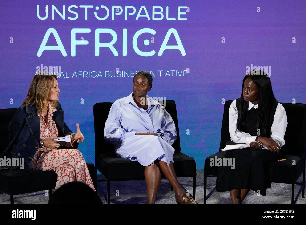 New York, New York, USA. , . Susan Sabet, Maryse Mbonyumutwa, Omoyemi ...